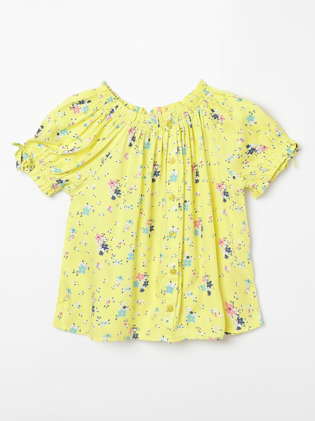 Buy Fame Forever By Lifestyle Girls Yellow Printed A Line Top - Tops ...