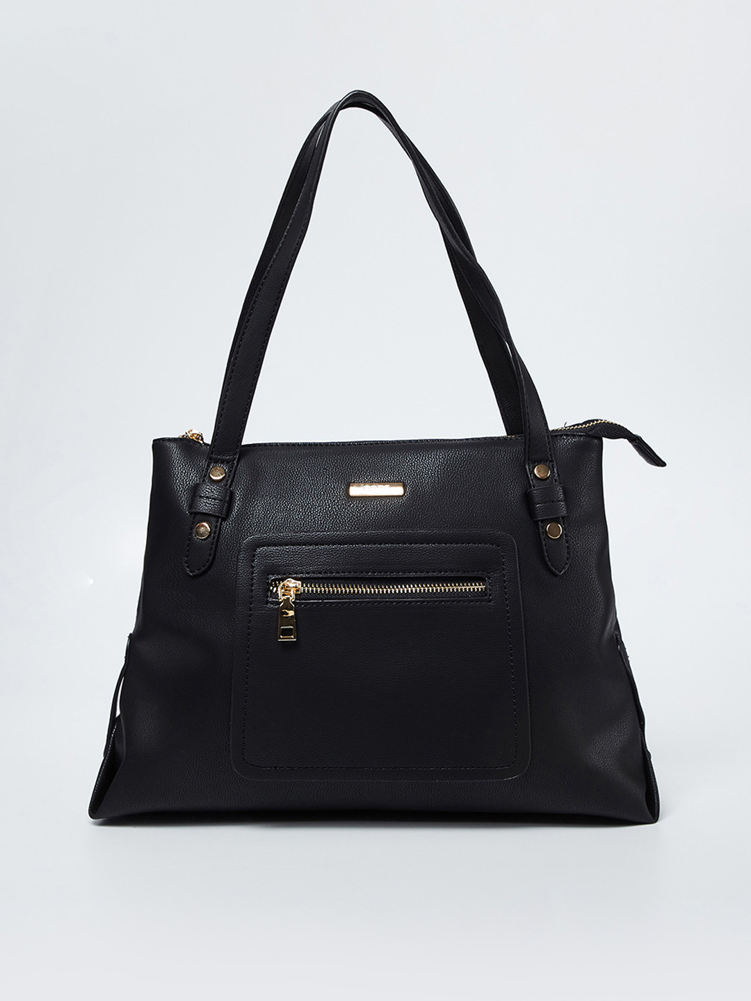 Buy CODE By Lifestyle Black Solid Handheld Bag - Handbags for Women ...