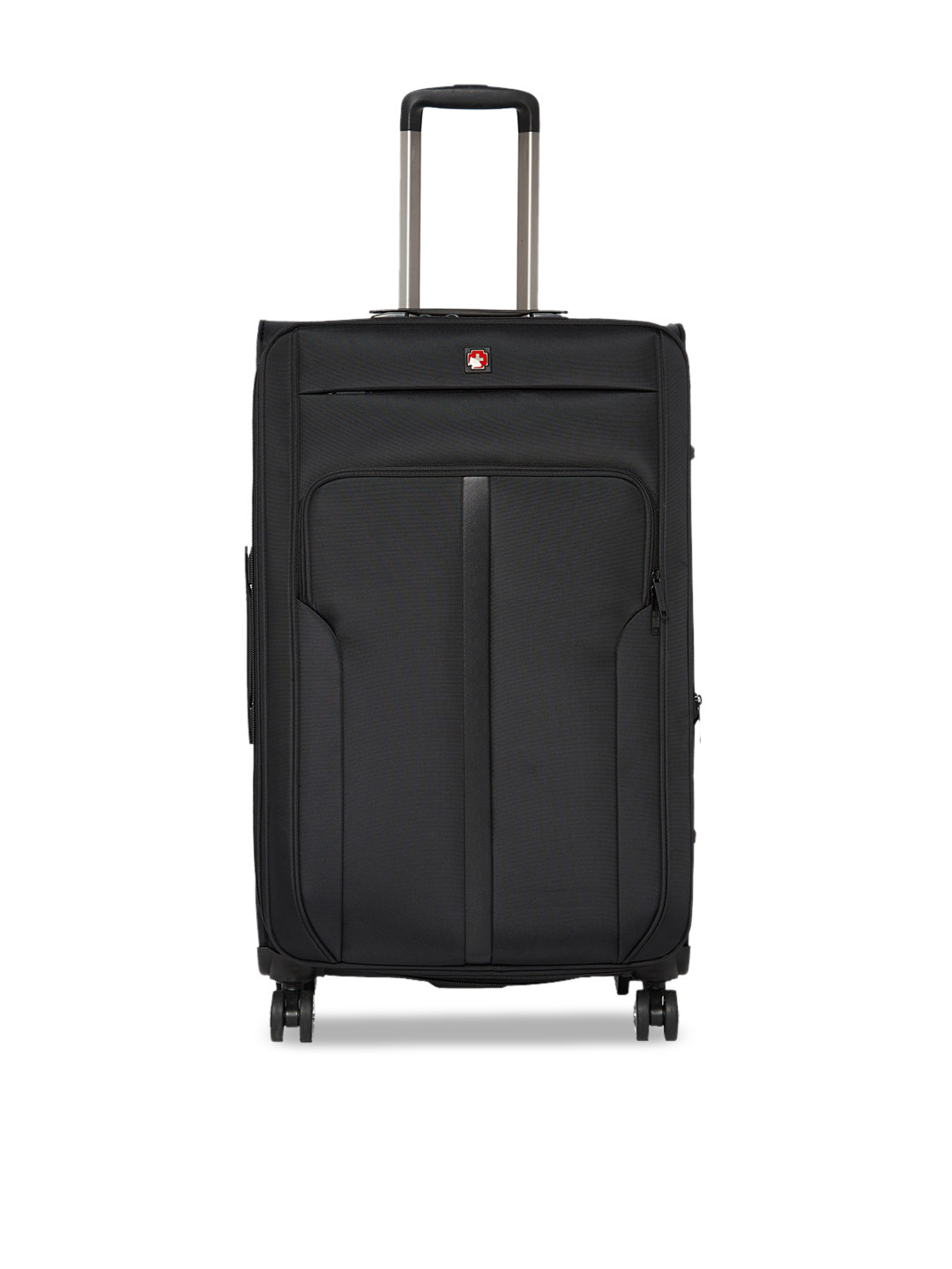 Buy SWISS BRAND Unisex Black Solid Grande Soft Sided Large Trolley ...