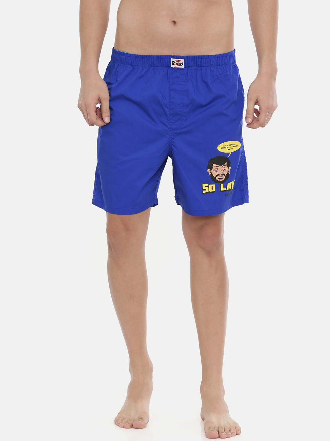 Buy Bushirt Men Blue Solid So Lay Pure Cotton Boxers BX00109 - Boxers ...