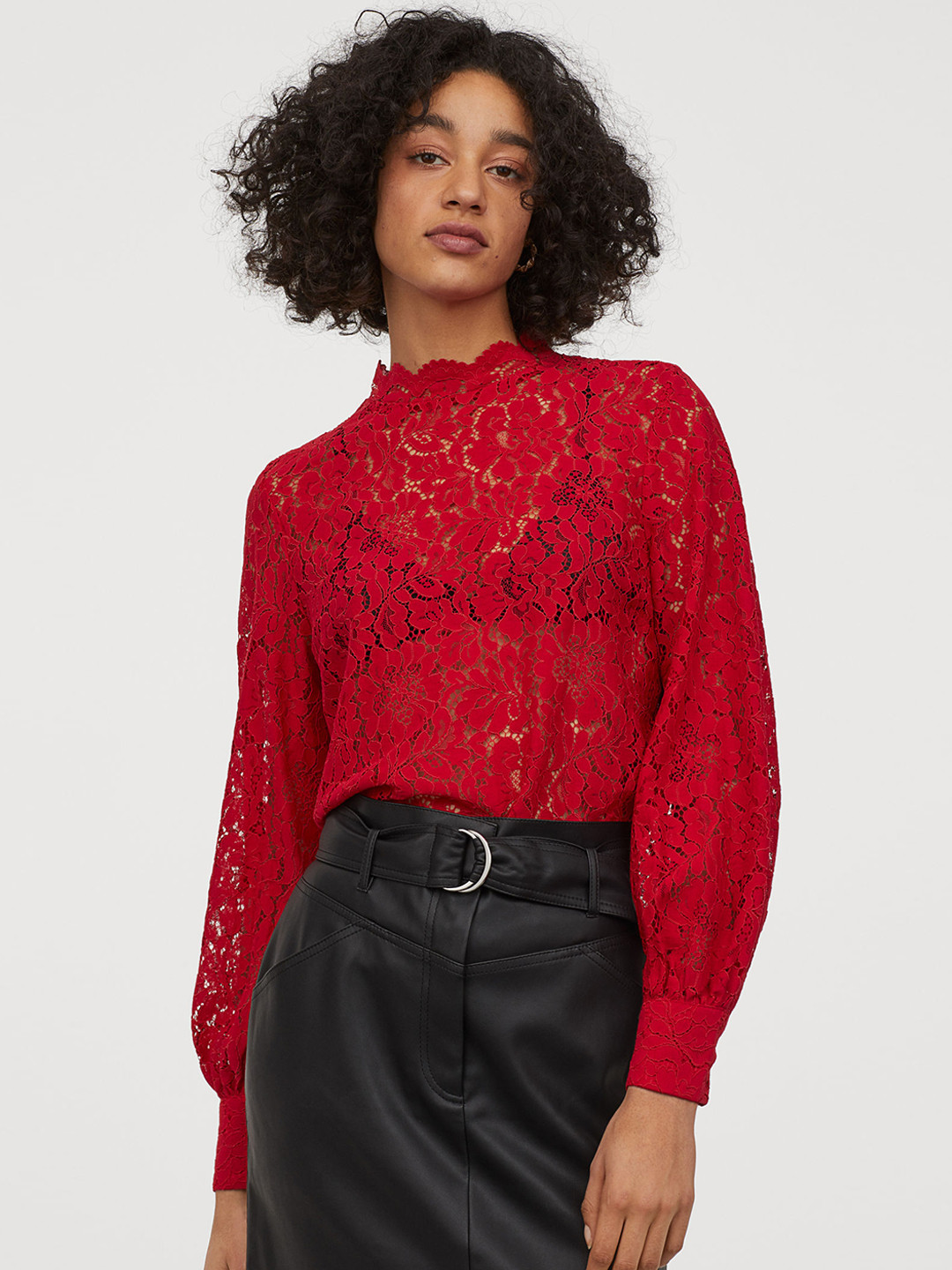 Buy H&M Women Red Lace Blouse - Tops for Women 11470694 | Myntra