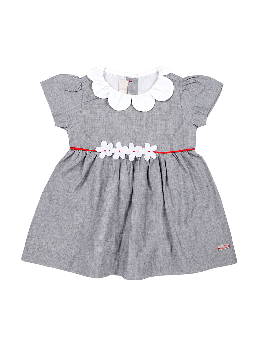 Buy Chicco Girls Grey Solid Fit And Flare Dress - Dresses for Girls ...