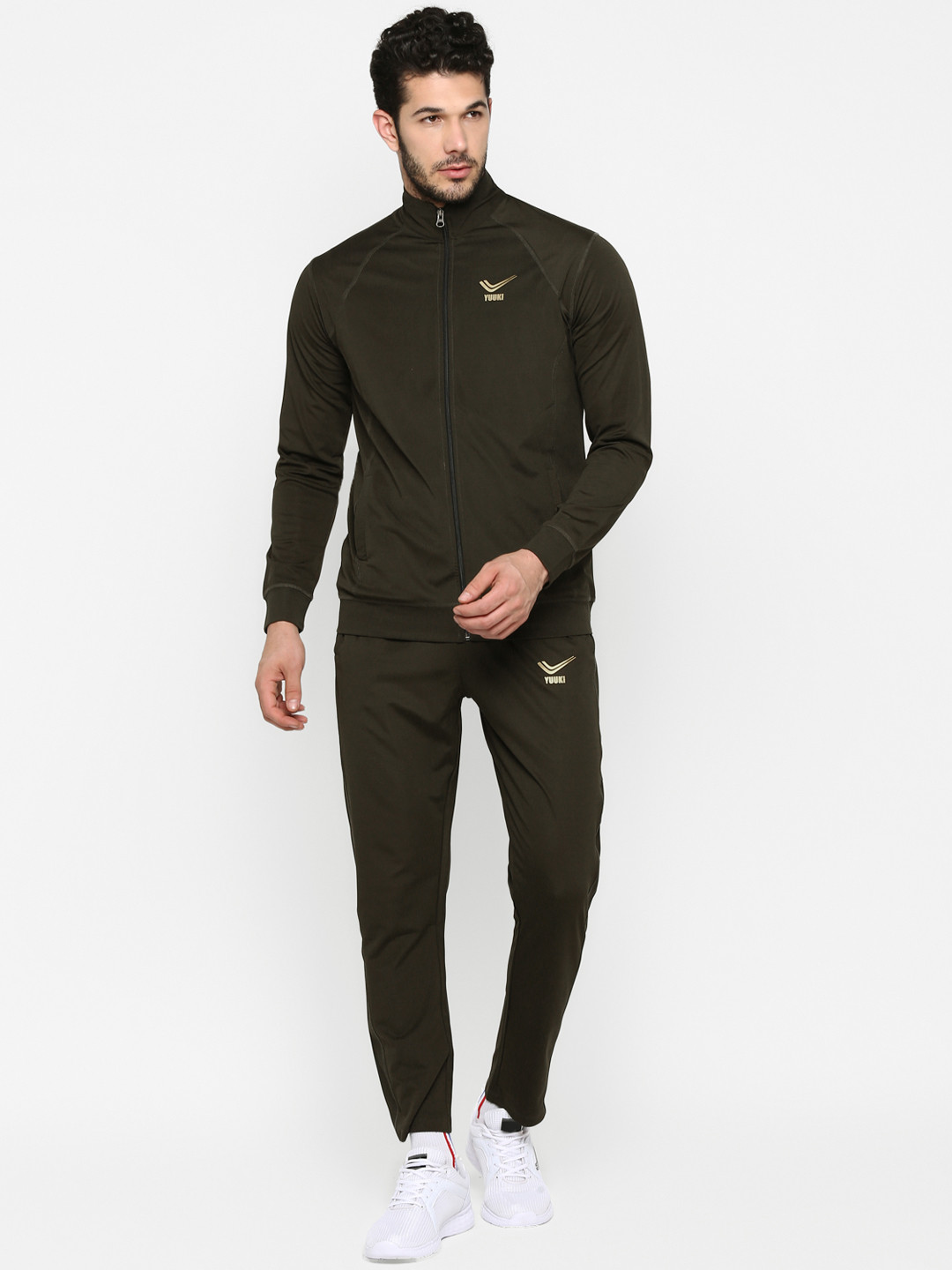 Buy Yuuki Men Olive Green Solid Track Suit - Tracksuits for Men ...