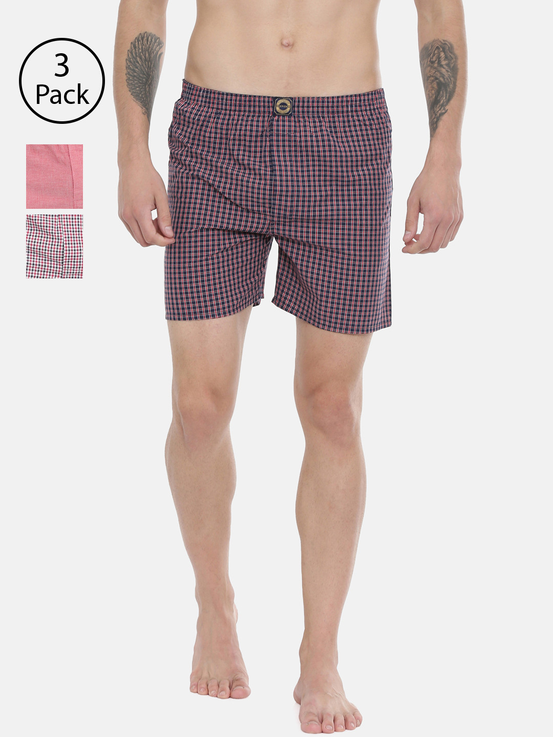 Buy Joven Men Pack Of 3 Pure Cotton Boxers JB043 - Boxers for Men ...