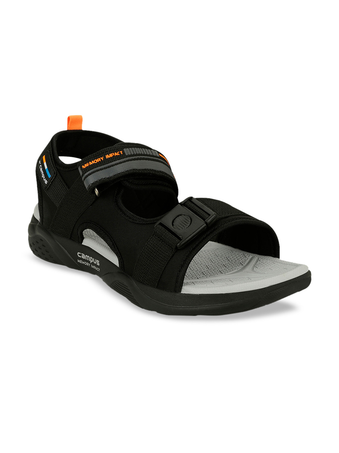 Buy Campus Men SD 064 Black Sports Sandals - Sandals for Men 11731156 ...