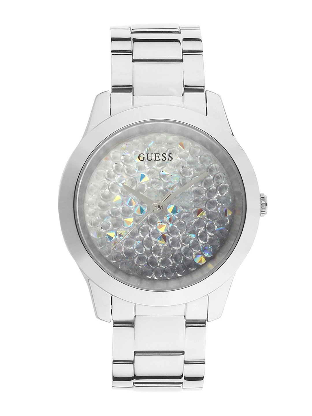 Buy GUESS Women Silver Toned Analogue Watch GW0020L1 - Watches for ...