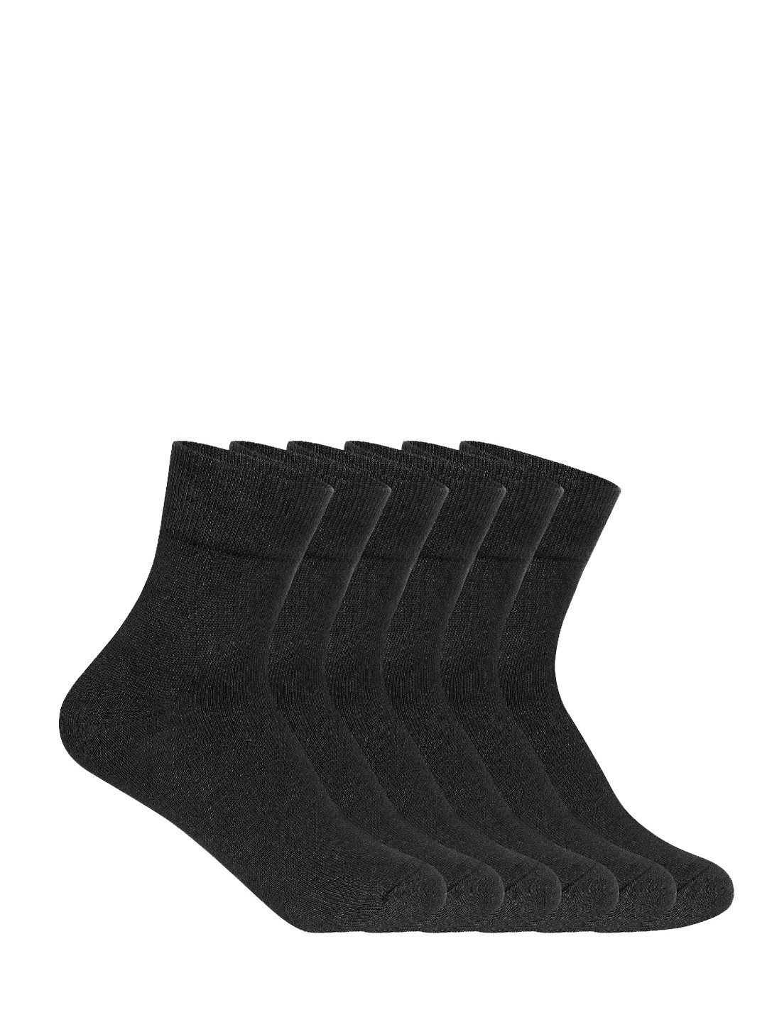 Buy Supersox Kids Pack Of 6 Black Solid Calf Length School Uniform ...