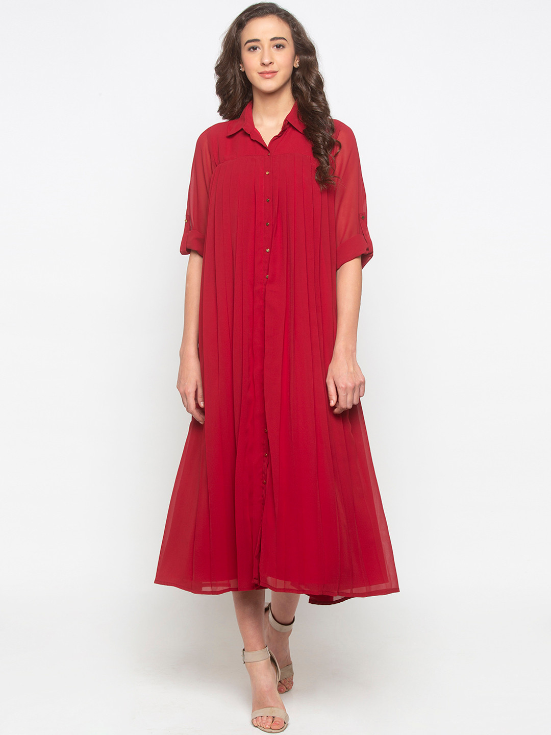 Buy Iti Women Maroon Solid Shirt Dress - Dresses for Women 11671170 ...