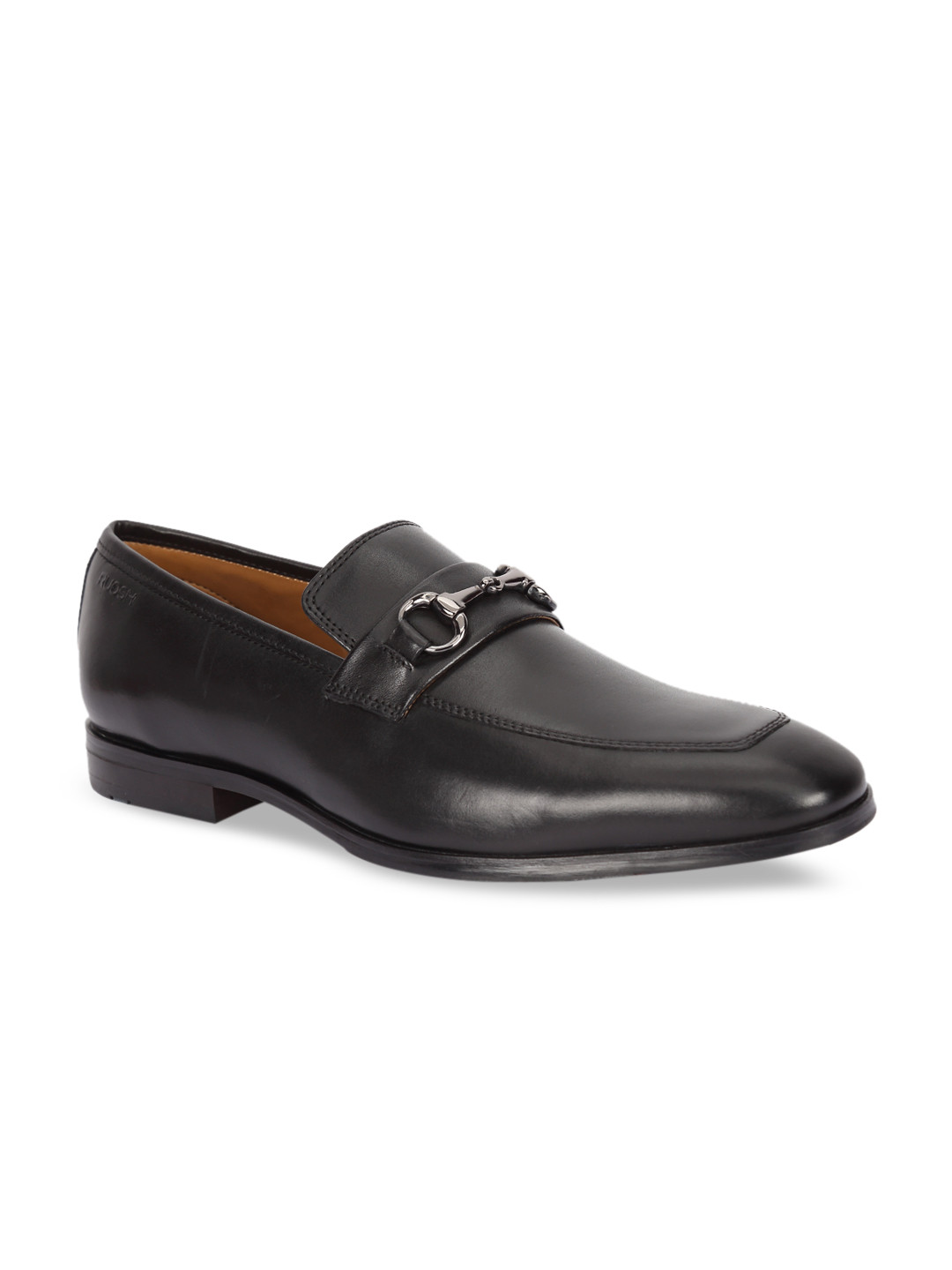 Buy Ruosh Men Black Solid Leather Colombo Formal Loafers - Formal Shoes ...