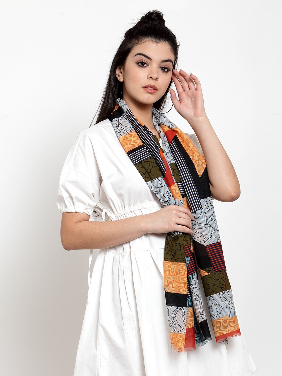 Buy J Style Women Multicoloured Printed Stole - Stoles for Women ...
