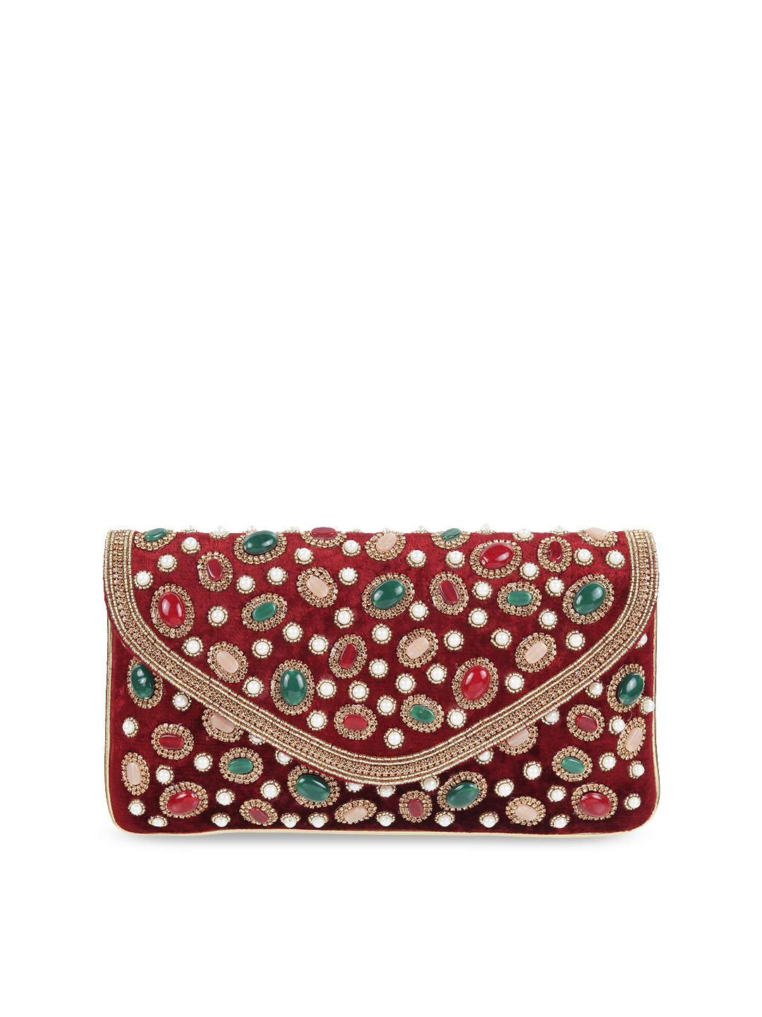 Buy Metro Women Maroon Embellished Clutch - Clutches for Women 12005406 ...