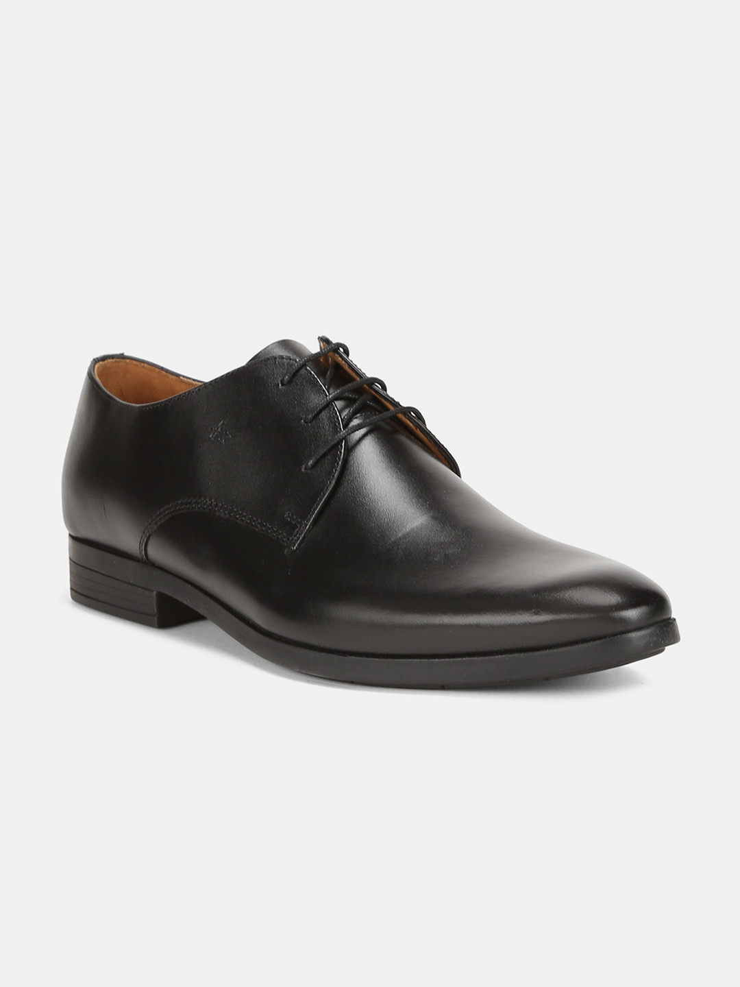 Buy Arrow Men Black Solid Longs 2.0 Leather Formal Derbys - Formal ...