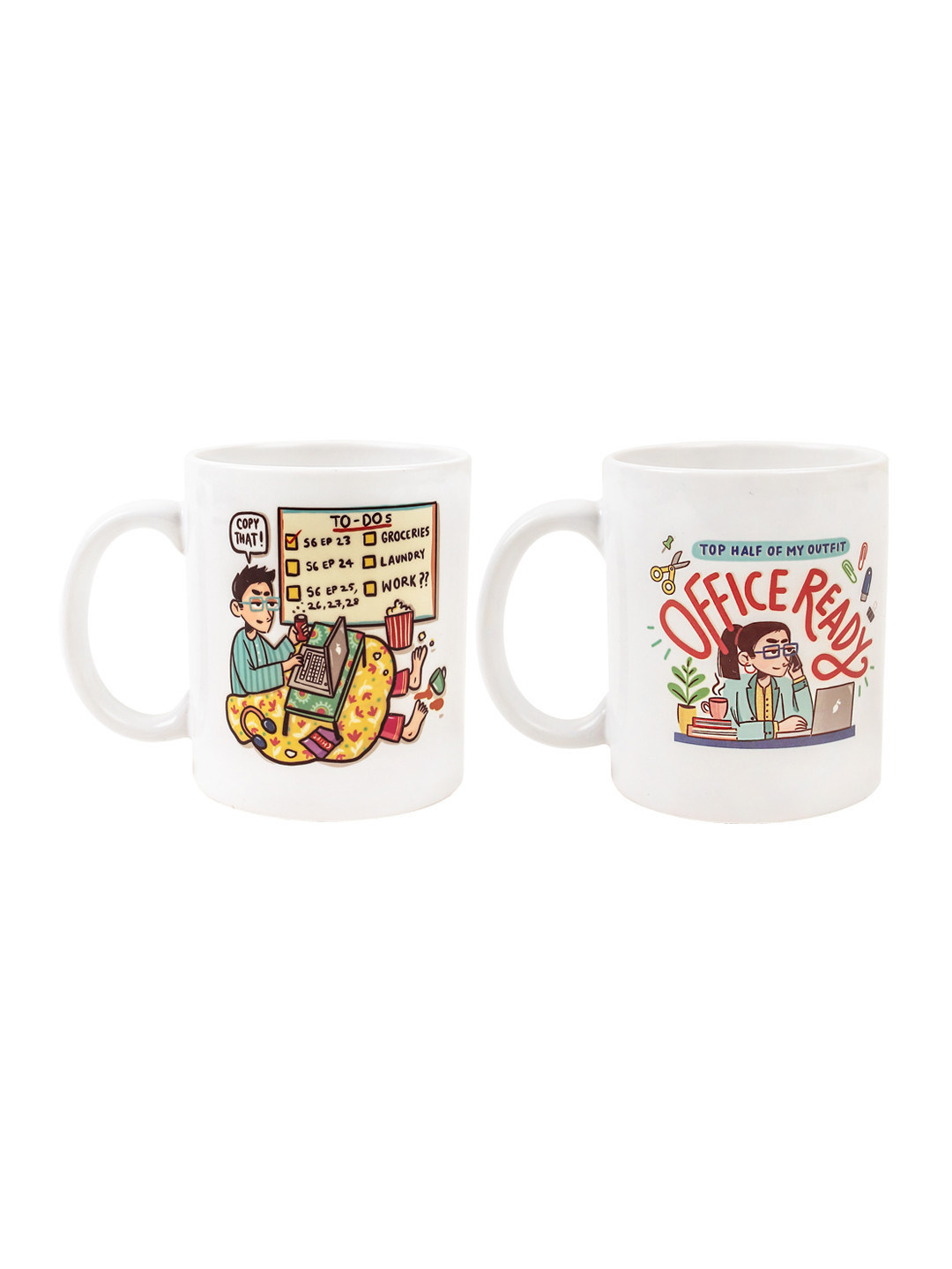 Buy Chumbak Set Of 2 White Printed WFH Office Ready Schedule The ...