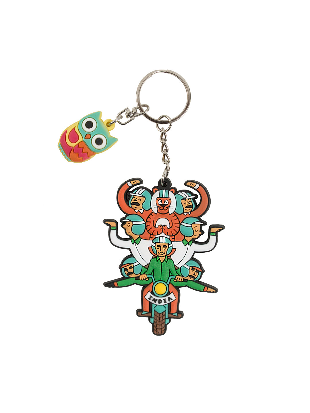 Buy Chumbak Unisex Multicoloured Indian Bike Show Applique Perk Key ...
