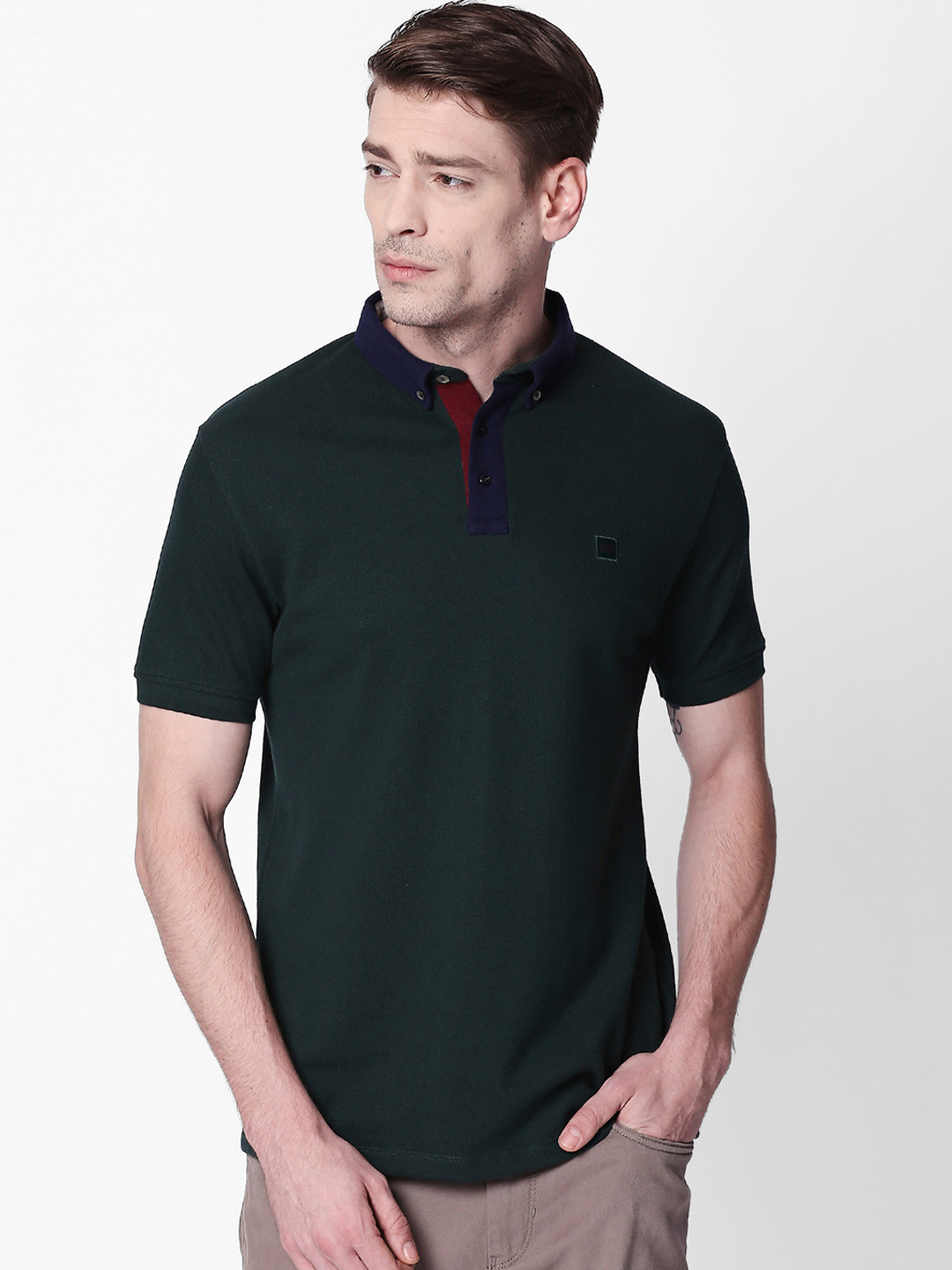 Buy RARE RABBIT Men Rings 4 Slim Fit Solid Polo Collar T Shirt ...