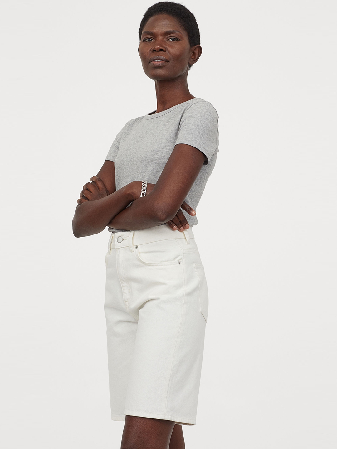 Buy Handm Women Grey Solid Jersey Sustainable Top Tops For Women 12083856 Myntra