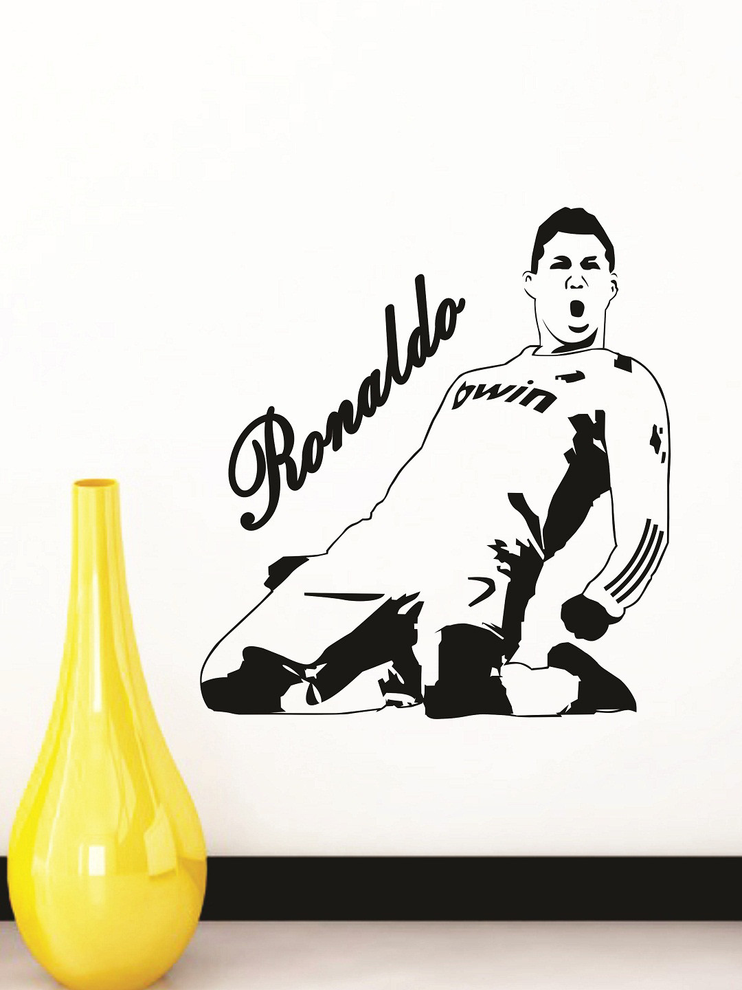Buy WALLSTICK Black Ronaldo Large Vinyl Sticker - Decals And Stickers ...