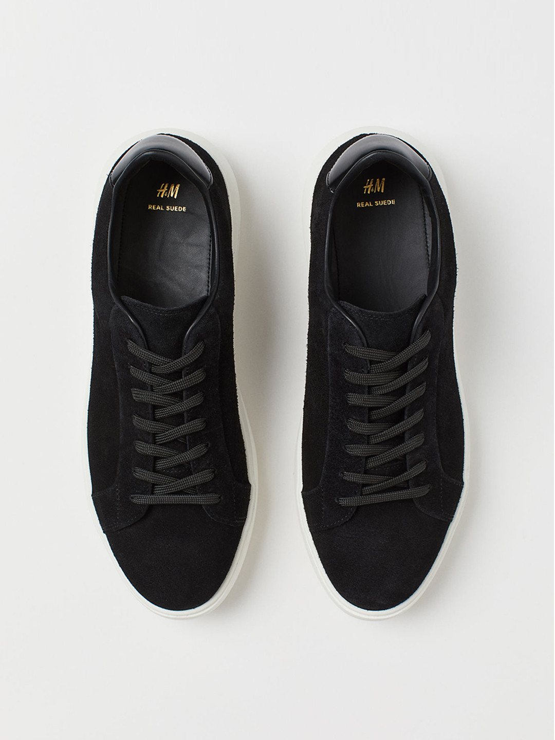 Buy H&M Men Black Solid Leather Trainers - Casual Shoes for Men ...