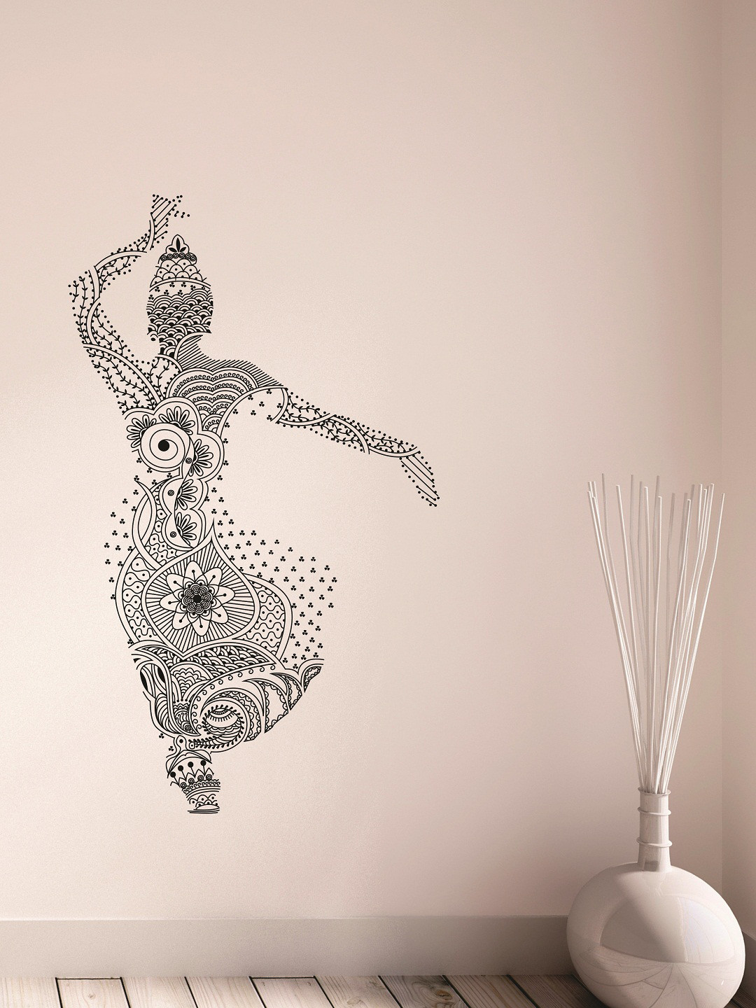 Buy WALLSTICK Black Dancing Lady Large Vinyl Wall Sticker - Decals And ...