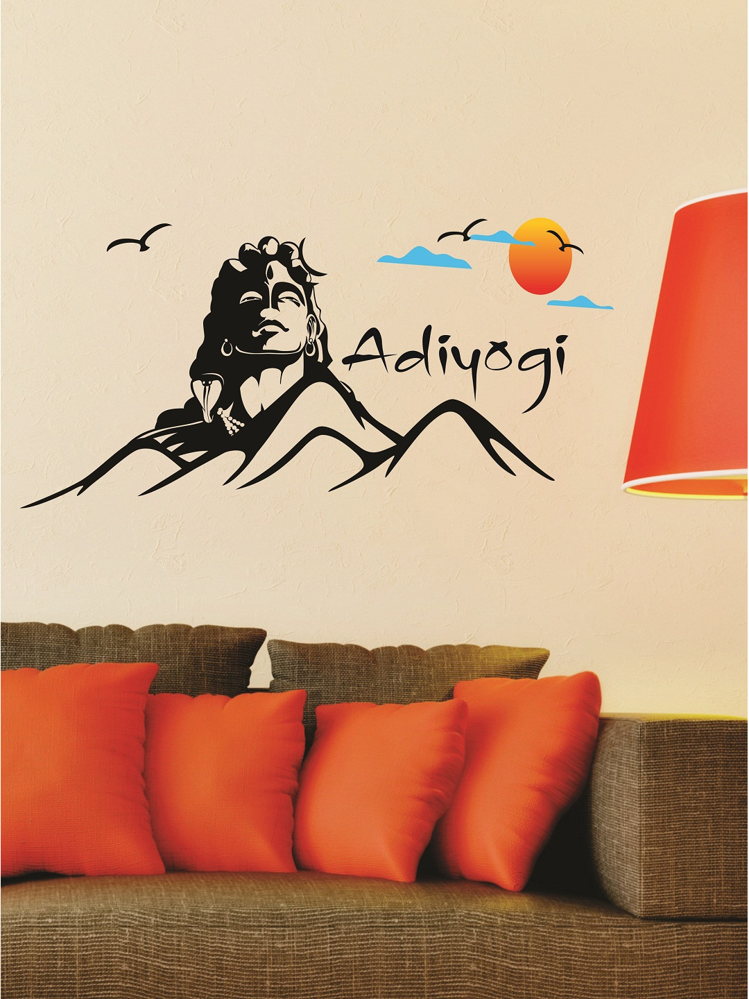Buy WALLSTICK Black & Blue Adiyogi Large Vinyl Wall Sticker - Decals ...
