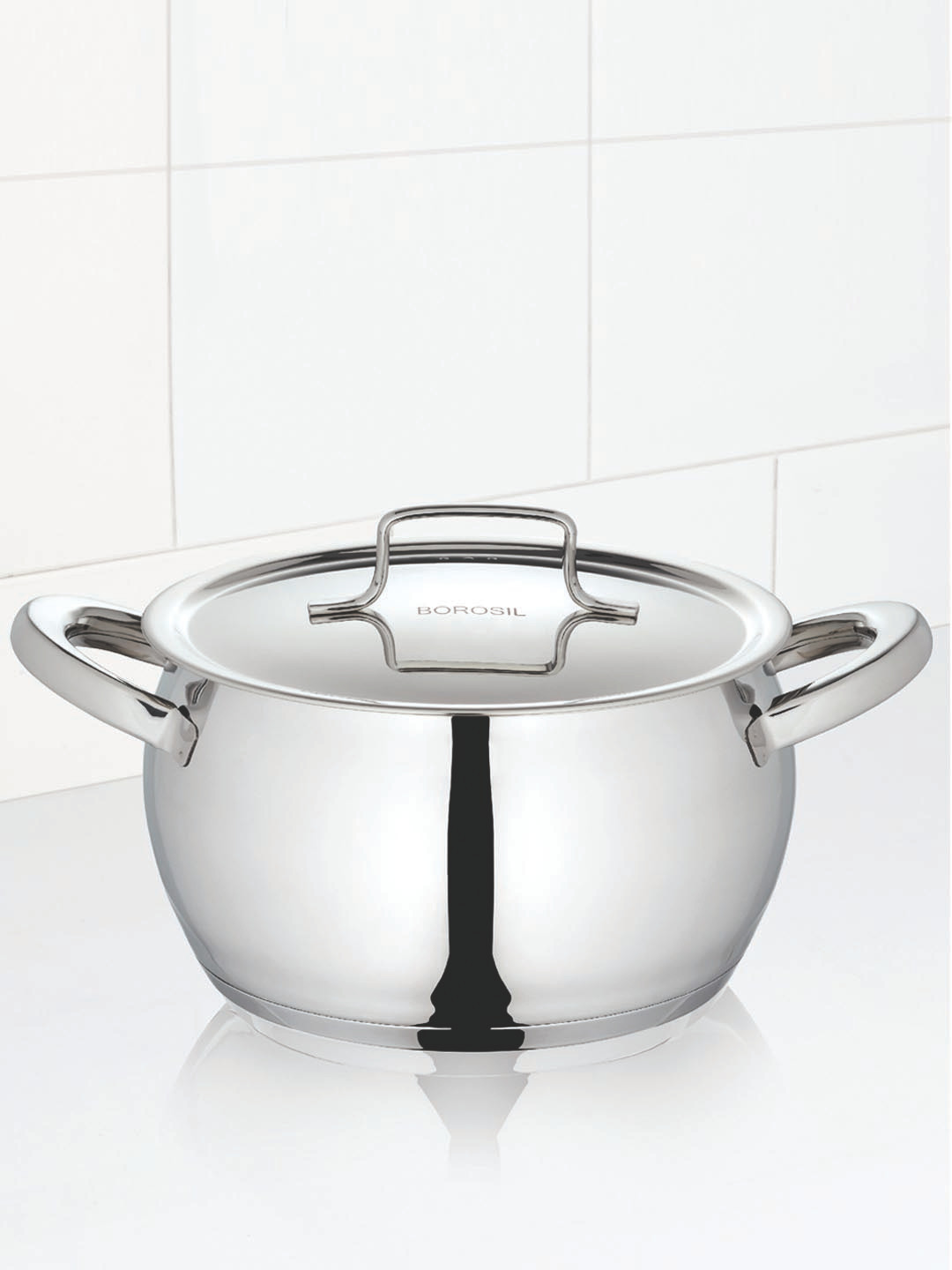 Buy BOROSIL Silver Toned Stainless Steel Tri Ply Induction Bottom Handi ...