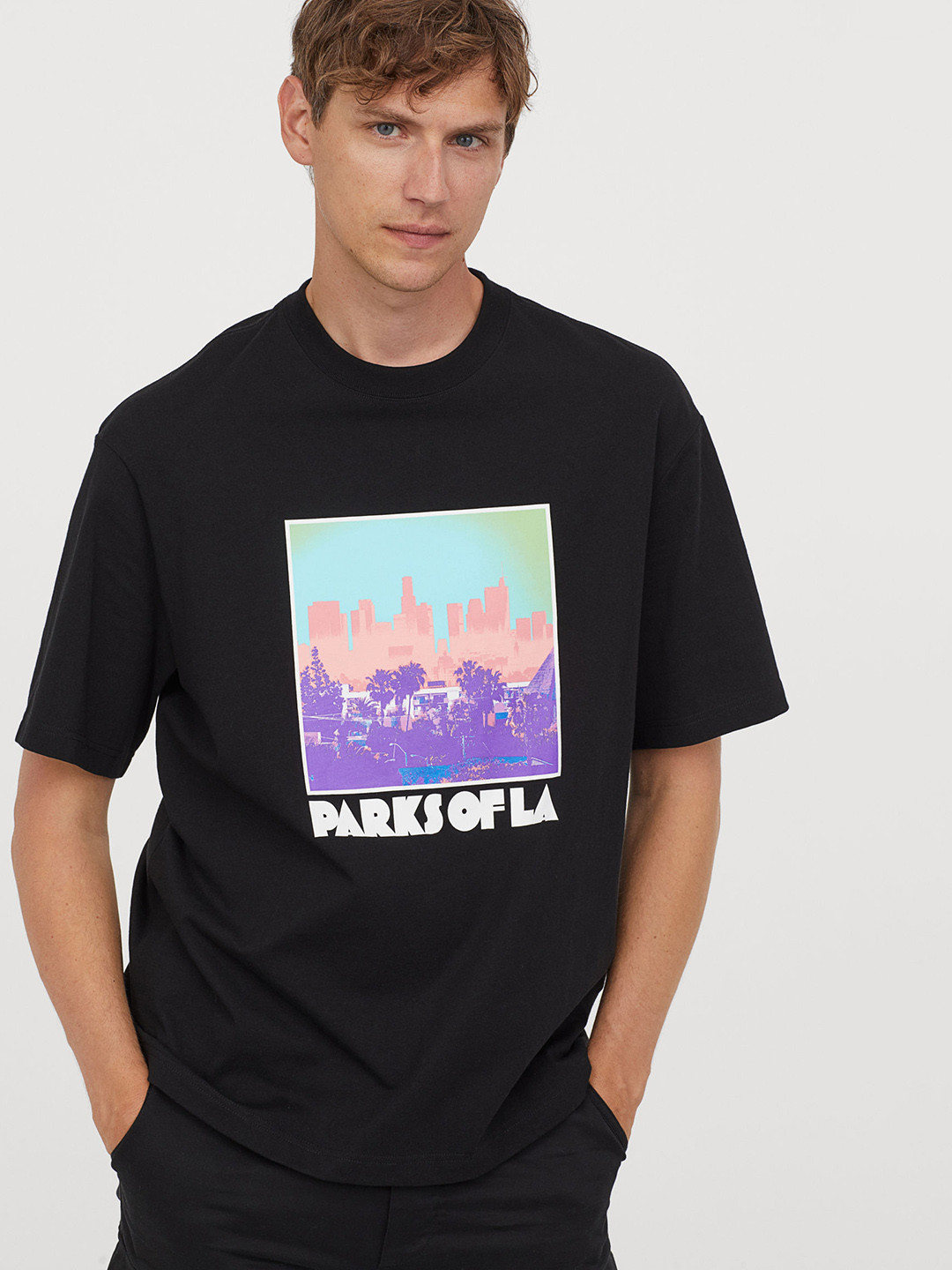 Buy H&M Men Black Heavy Cotton Jersey T Shirt - Lounge Tshirts for Men ...