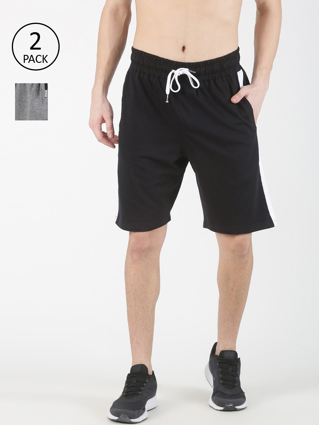 Buy Blue Saint Men Pack Of 2 Solid Regular Fit Regular Shorts - Shorts ...