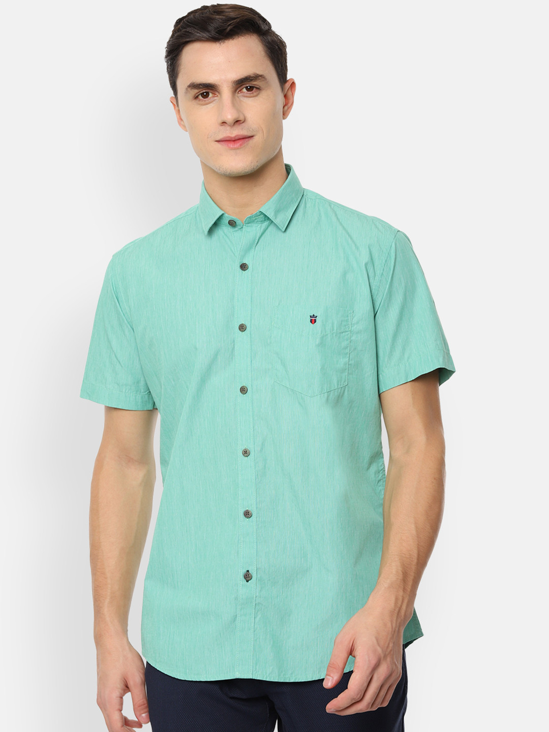 Buy Louis Philippe Sport Men Green Slim Fit Solid Casual Shirt - Shirts ...