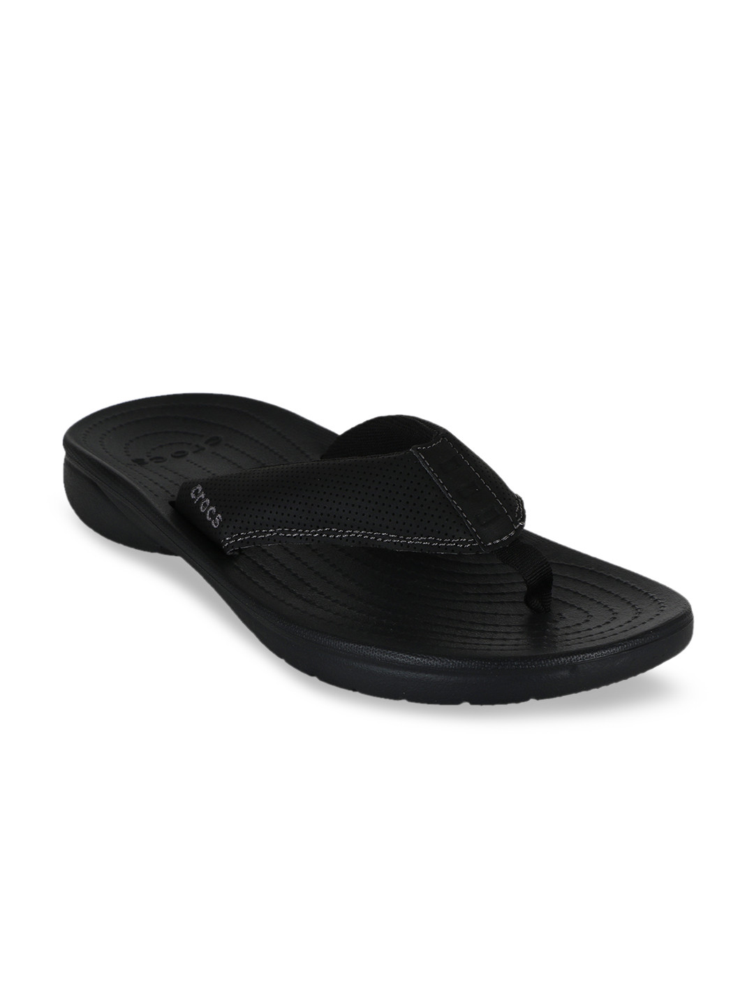 Buy Crocs Men Black Solid Thong Flip Flops - Flip Flops for Men ...