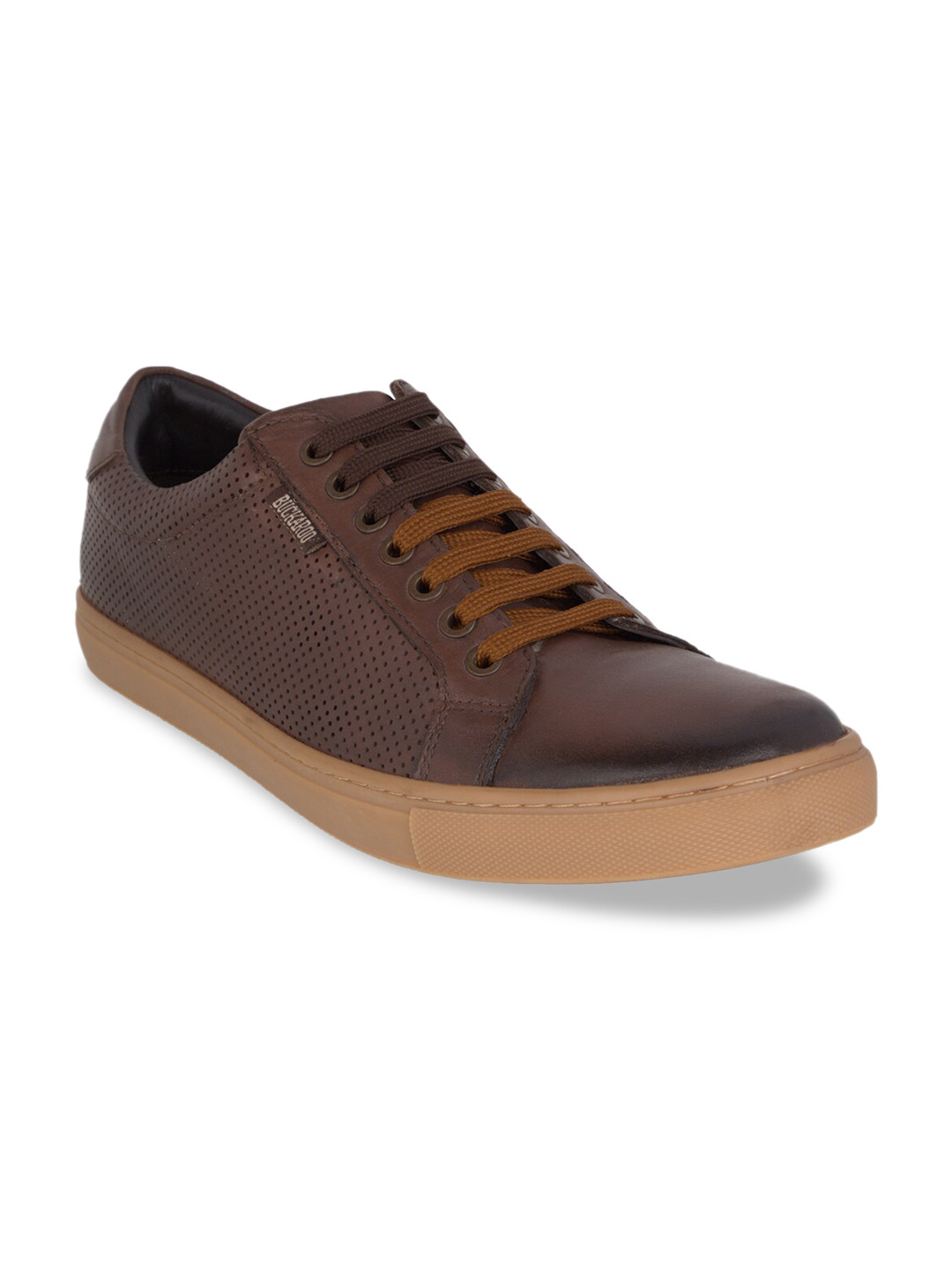 Buy Buckaroo Men Brown Solid Leather Sneakers - Casual Shoes for Men ...
