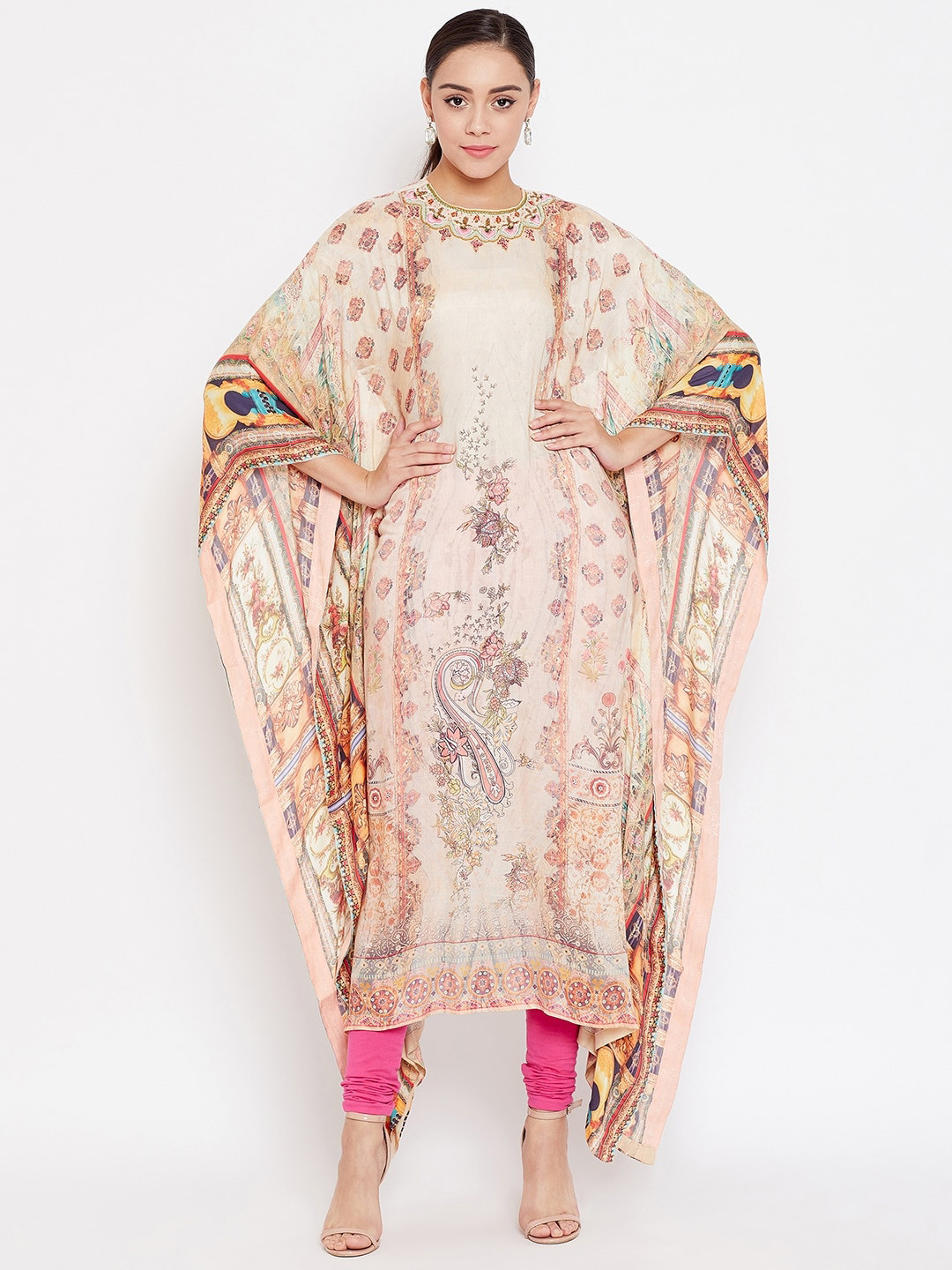 Buy The Kaftan Company Women Multicoloured Printed Kaftan Kurta ...