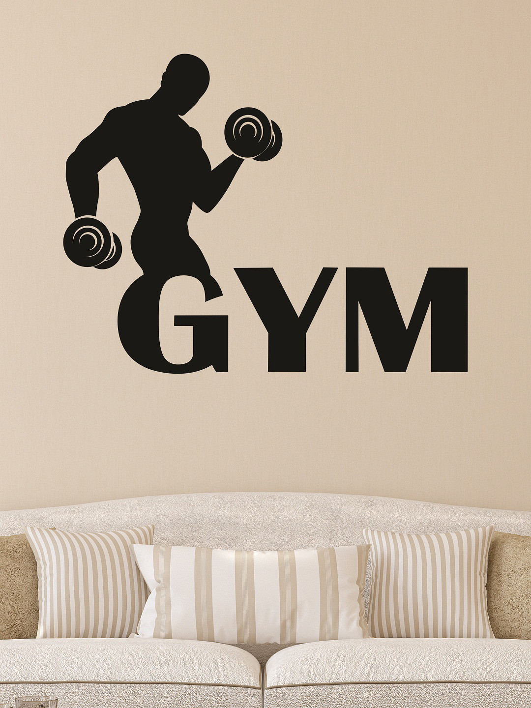 Buy WALLSTICK Black Gym Large Vinyl Wall Sticker - Decals And Stickers ...
