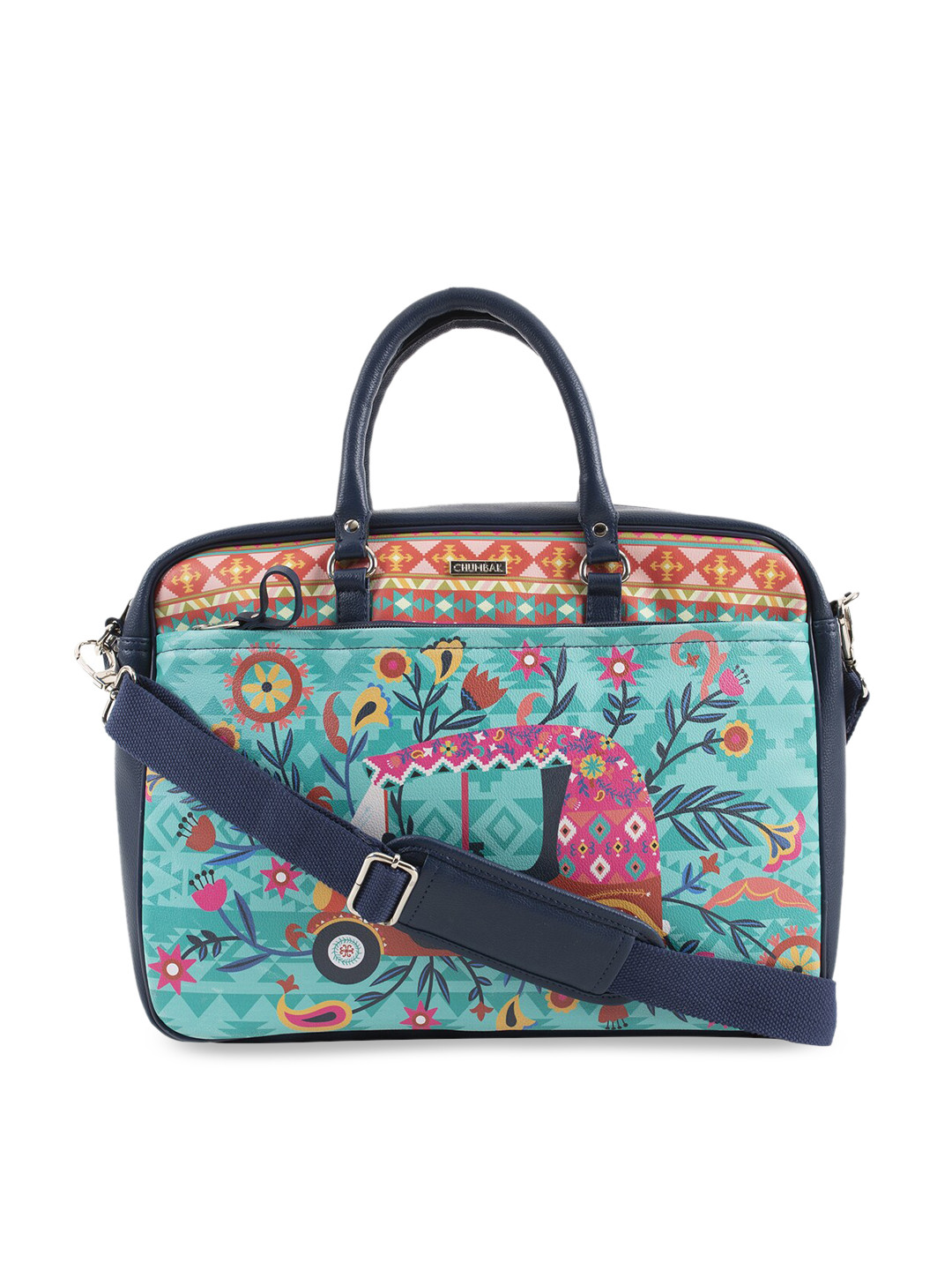 Buy Chumbak Unisex Blue & Pink Printed Laptop Bag - Laptop Bag for ...