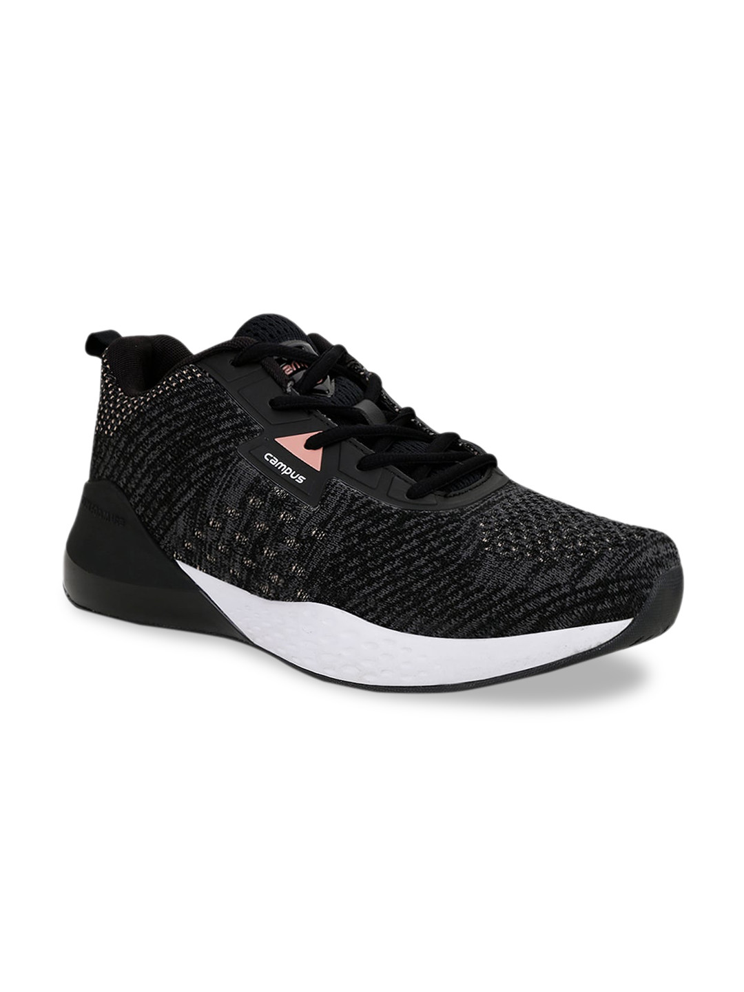Buy Campus Men Black Woven Design Mid Top Running Shoes - Sports Shoes ...