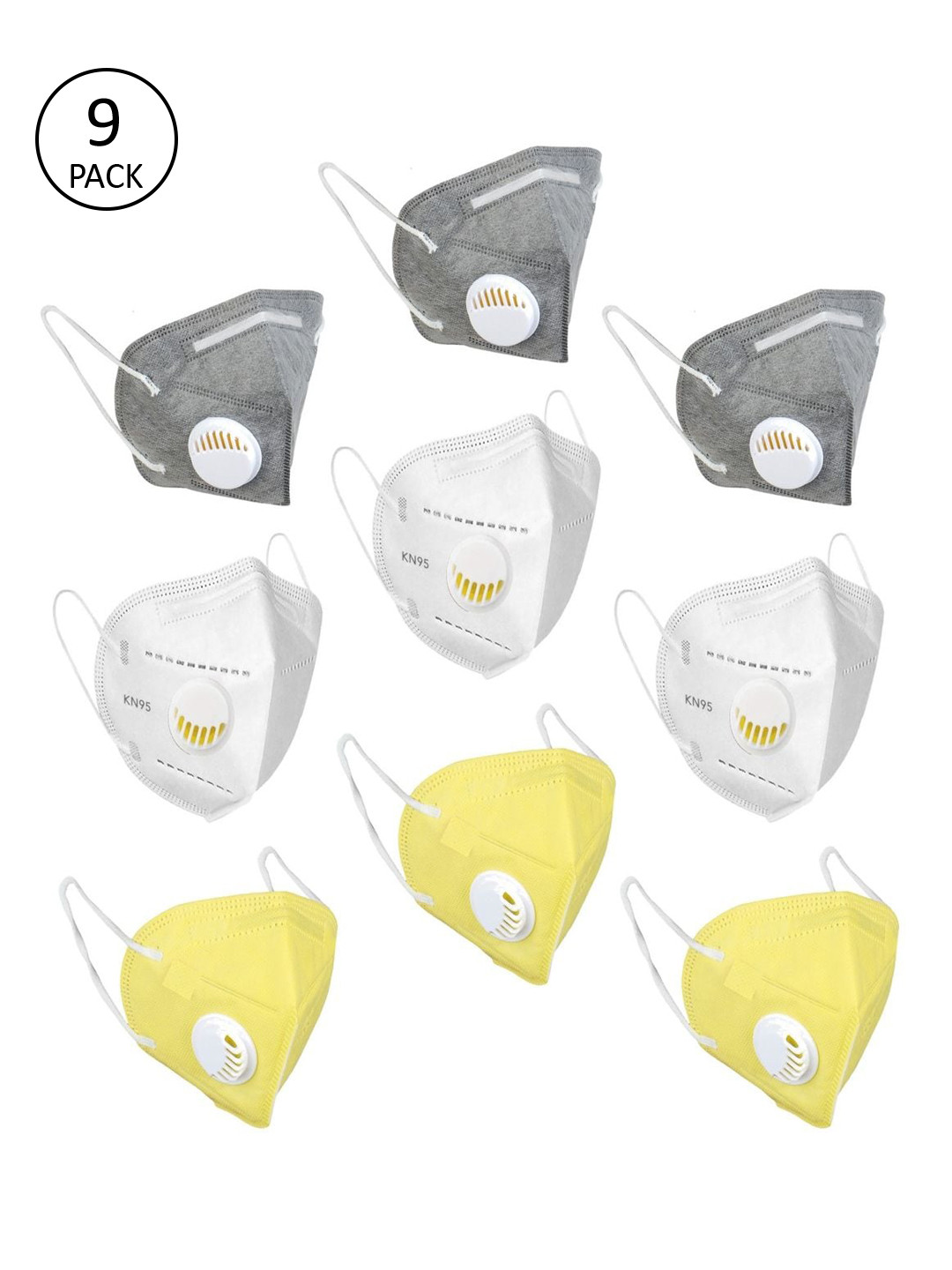 Buy OOMPH Unisex 9 Pcs 5 Ply Anti Pollution Reusable Anti Pollution ...