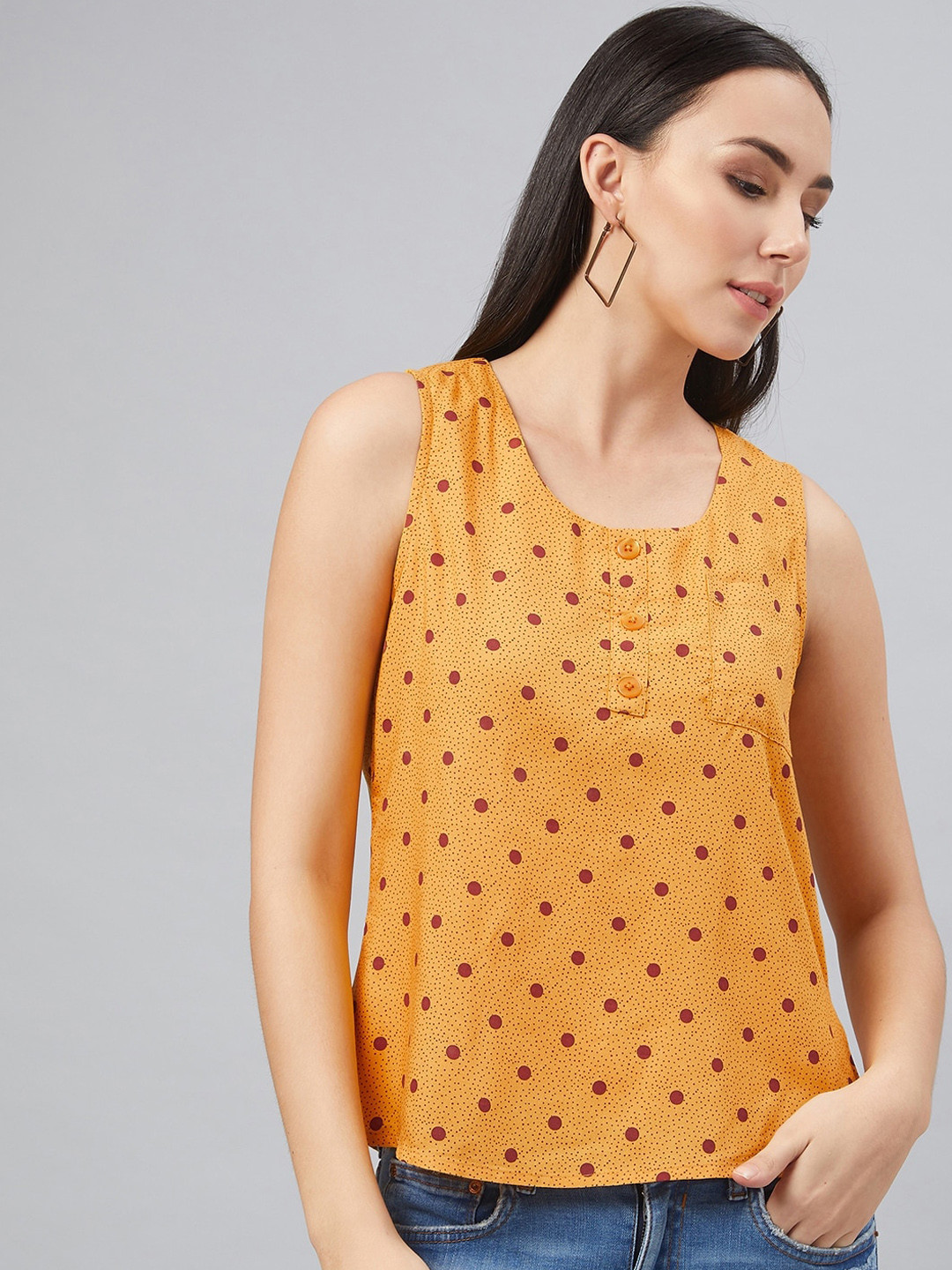 Buy RARE Women Yellow Printed Top - Tops for Women 12364778 | Myntra
