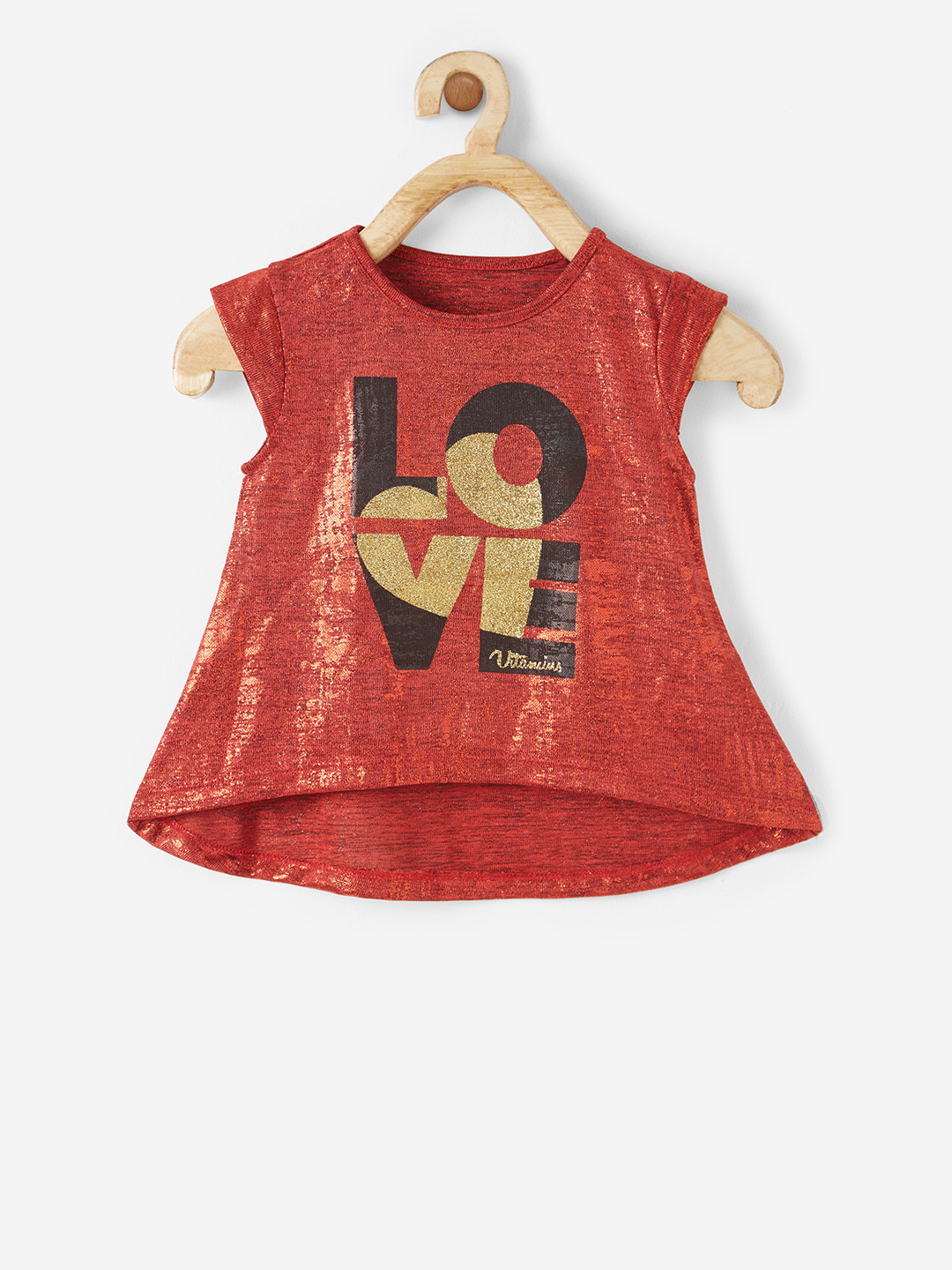 Buy VITAMINS Girls Red Printed A Line Top - Tops for Girls 12190184 ...