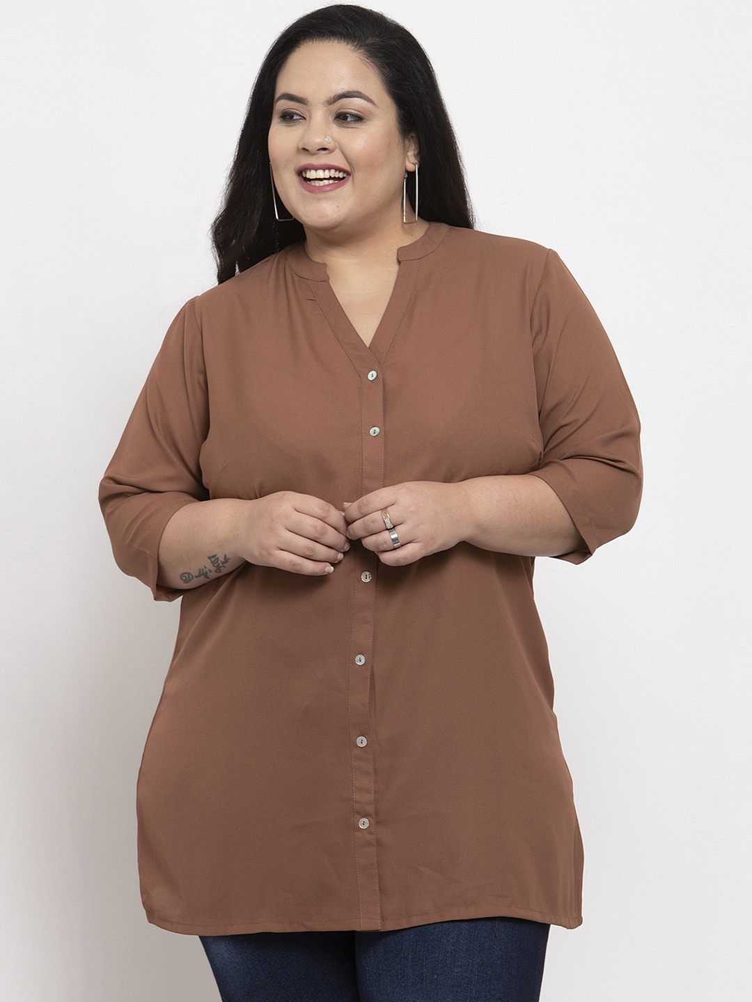 Buy PlusS Women Brown Solid Tunic - Tunics for Women 12207724 | Myntra