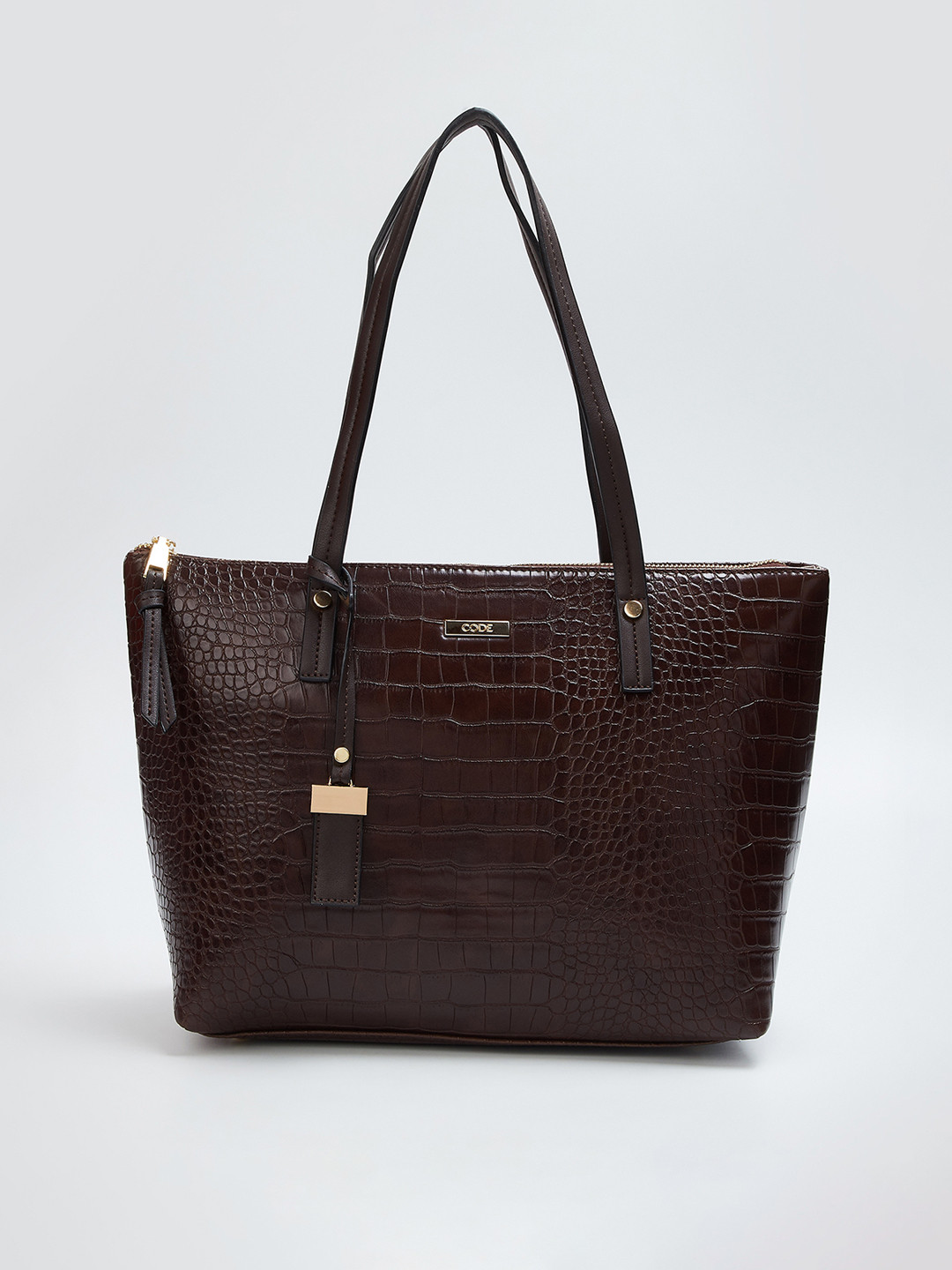 Buy CODE By Lifestyle Brown Textured Shoulder Bag - Handbags for Women ...