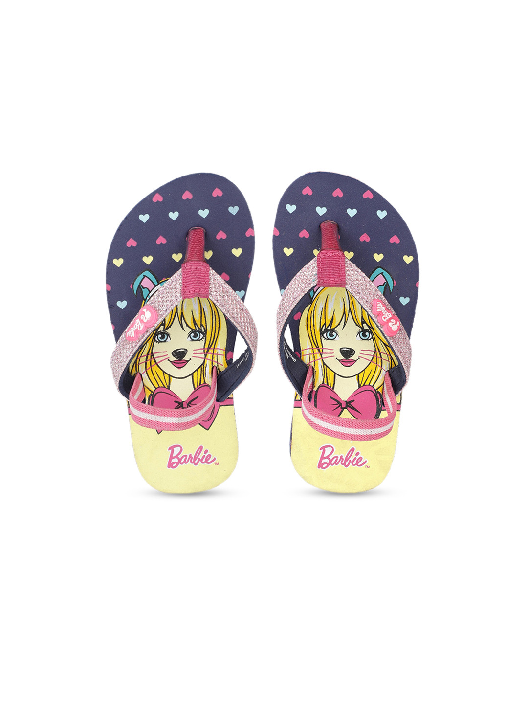 Buy Kids Ville Girls Multicoloured Barbie Print Thong Flip Flops - Flip ...