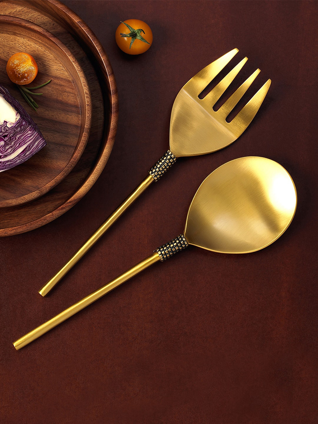 Buy Ellementry Masai Gold 2 Pc Salad Set - Cutlery for Unisex 12444492 ...