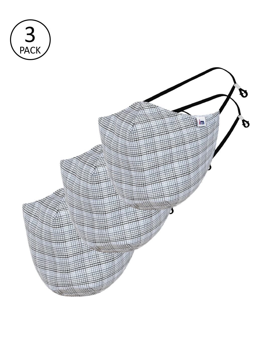 Buy Impulse Adults Grey Pack Of 3 Reusable 4 Ply Outdoor Masks ...