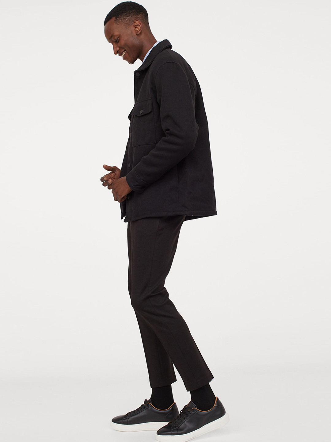 Buy H&M Men Black Solid Shacket - Jackets for Men 12465344 | Myntra