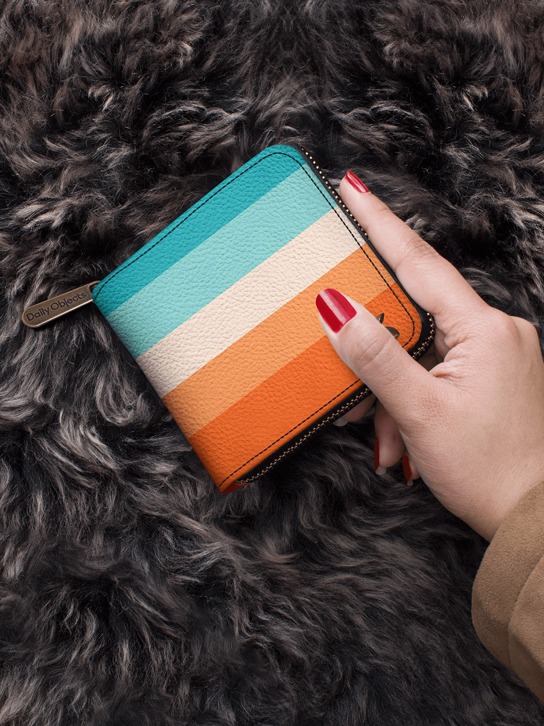 Buy DailyObjects Women Multicoloured Striped Zip Around Wallet ...