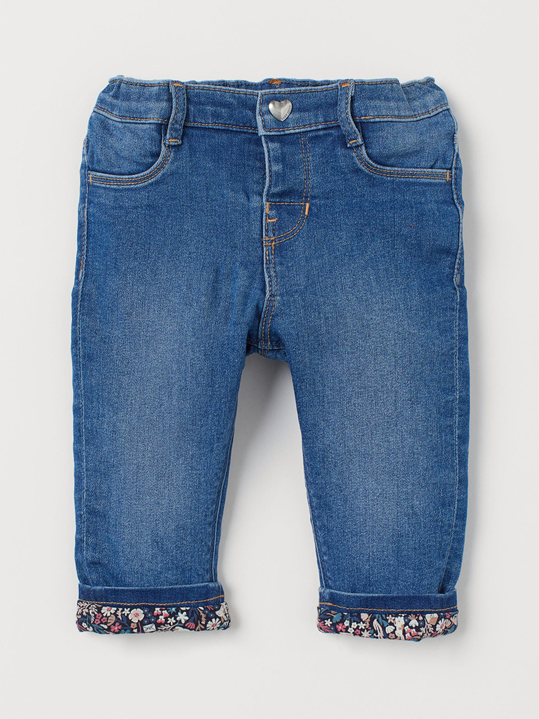 Buy H&M Girls Blue Jersey Lined Twill Trousers - Jeans for Girls ...