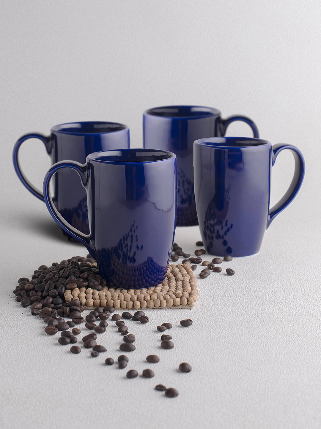 Buy Ariane Blue Set Of 4 Prime Morning Tea Coffee Milk Mugs 300 Ml Each ...