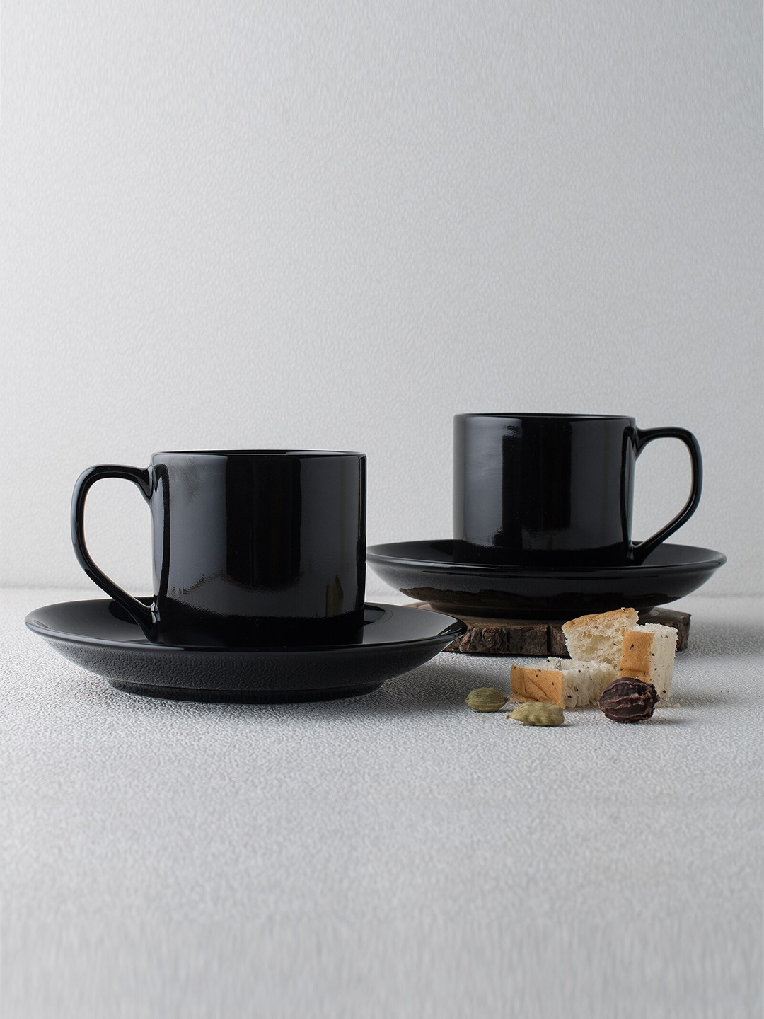 Buy Ariane Urban Black Cup & Saucer Set 250 Ml - Tea Set for Unisex ...