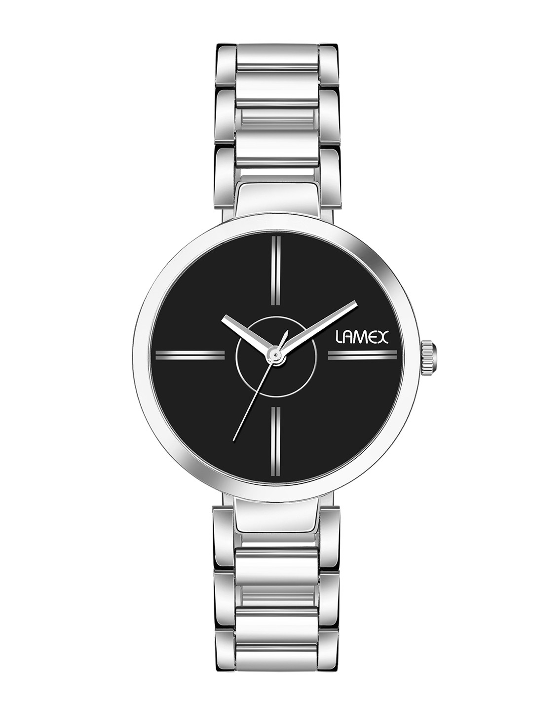 Buy LAMEX Women Black & Silver Toned Analogue Watch REGULARDLX 3604 SS BLK - Watches for Women ...