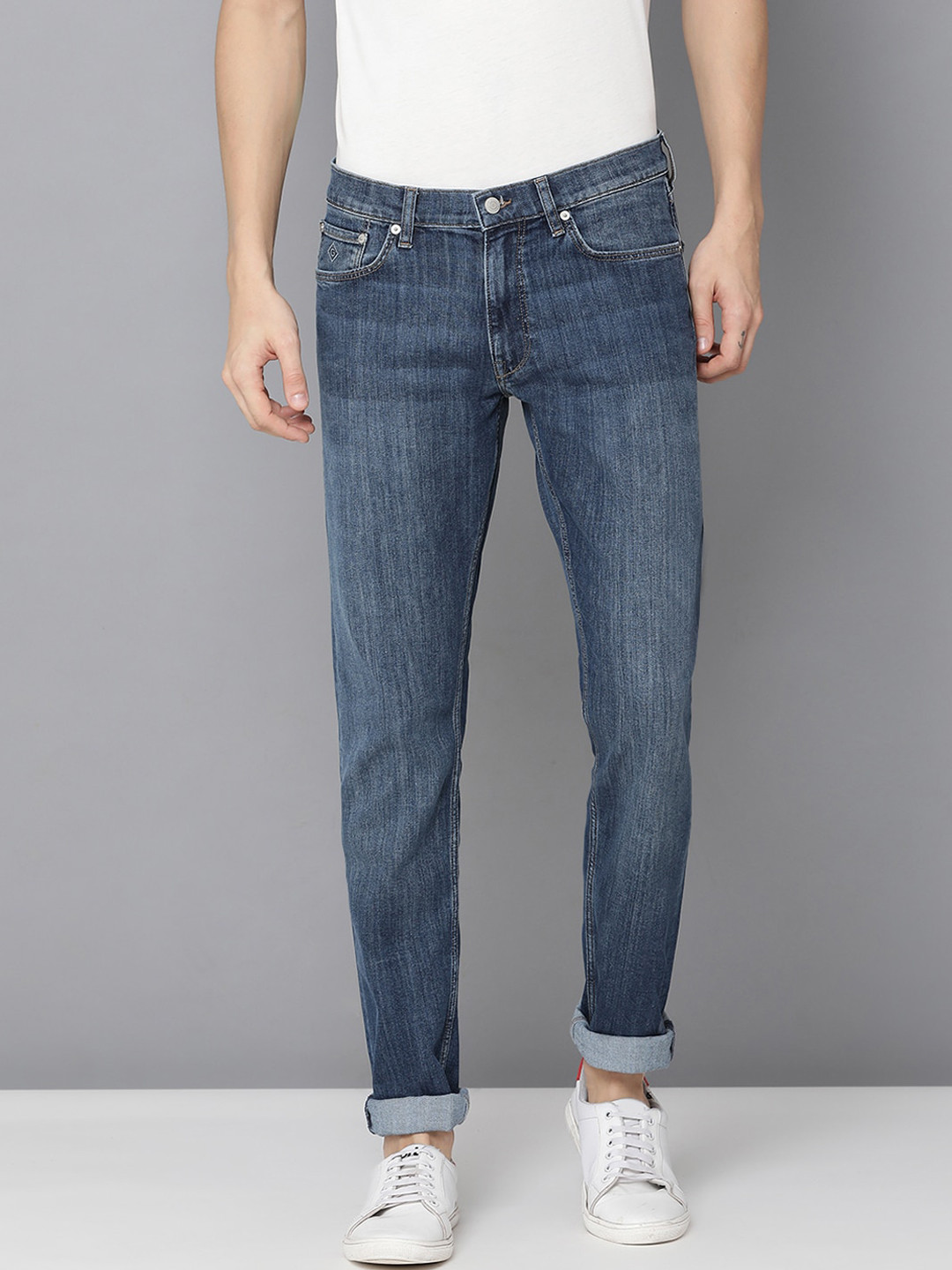 Buy GANT Men Blue Regular Fit Mid Rise Clean Look Jeans - Jeans for Men ...