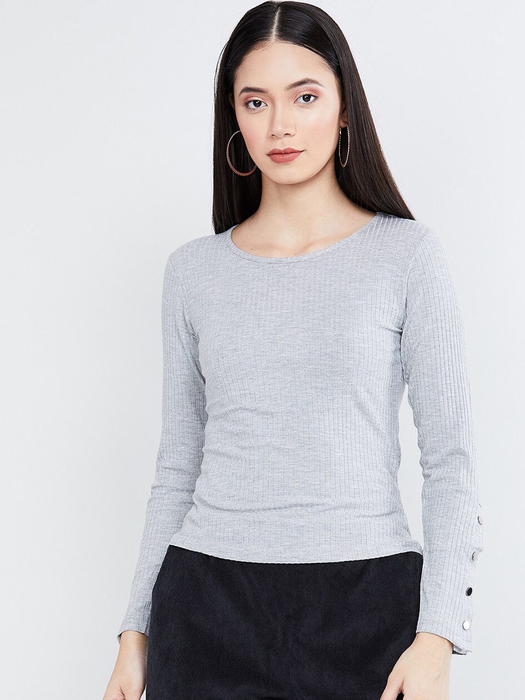 Buy Max Women Grey Solid Top - Tops for Women 12625704 | Myntra